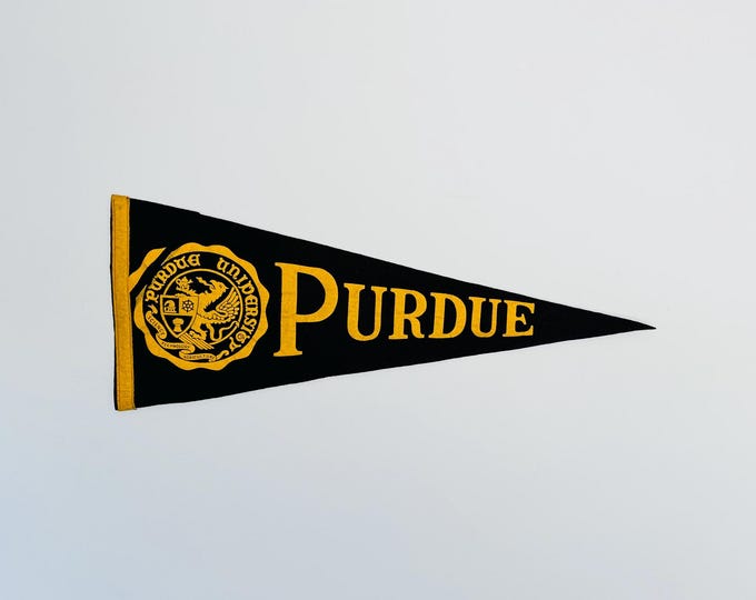 Vintage Purdue University Pennant Full Size Soft Felt Pennant - as is ...