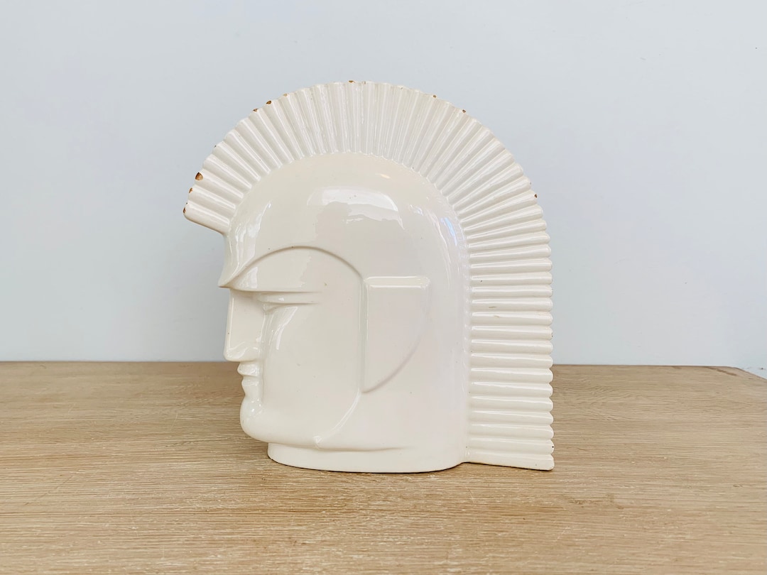 Vintage Spartan Warrior Vase - as is Condition - Etsy