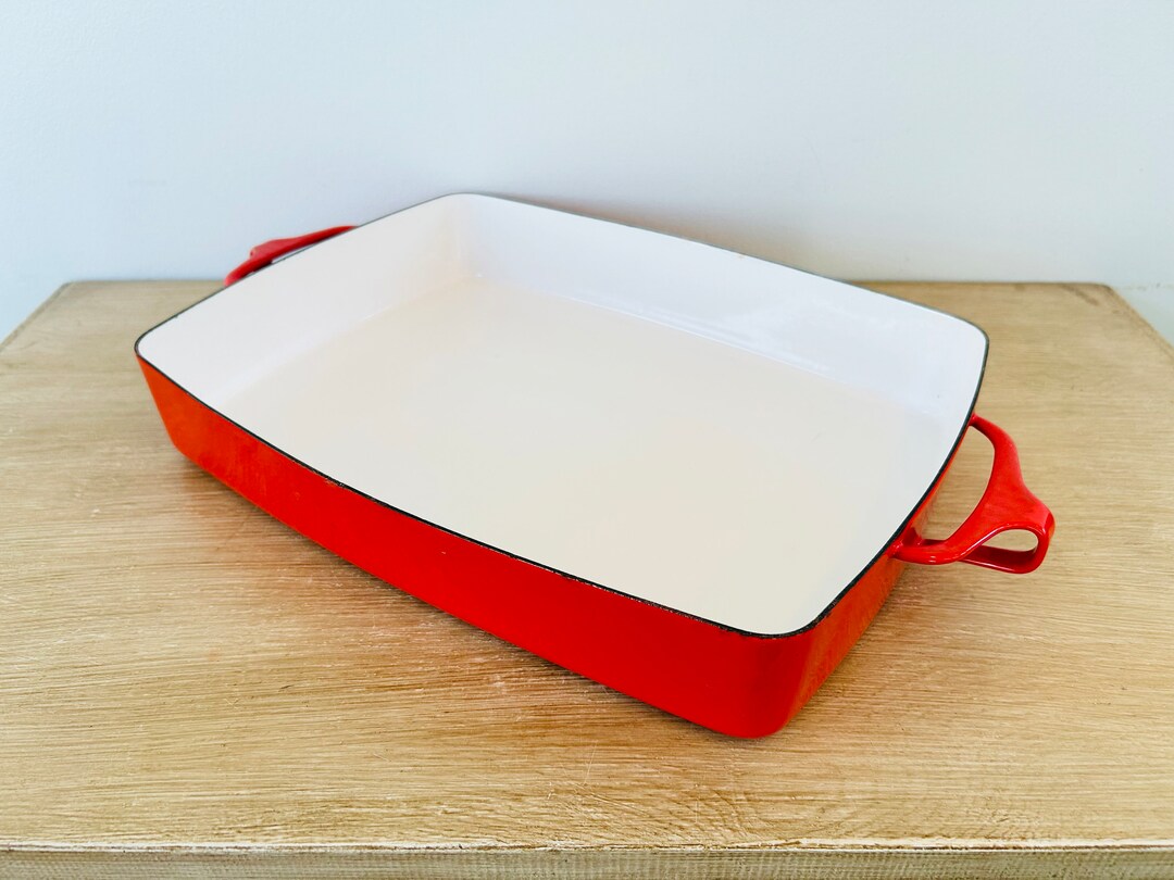 Vintage Mid Century Modern Red Enamelware Dansk Kobenstyle Casserole ...