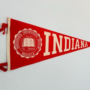 Vintage Indiana University Pennant IU Pennant - Etsy