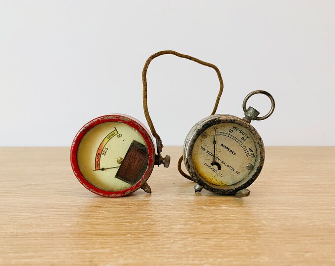 Vintage Industrial Steampunk Gauge Meter Indicator Amperes Beckley ...