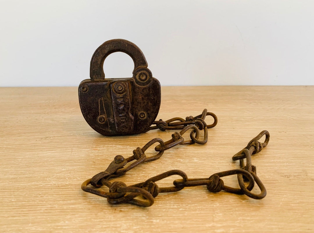 Vintage Adlake Railroad Lock Padlock With Chain - No Key - Etsy