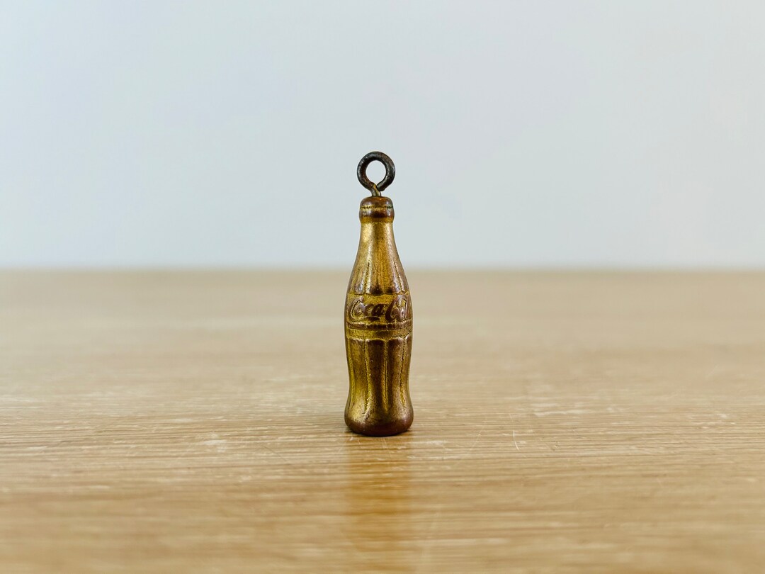 Vintage Mini Coca Cola Bottle Gold Tone Charm Key Chain - Etsy