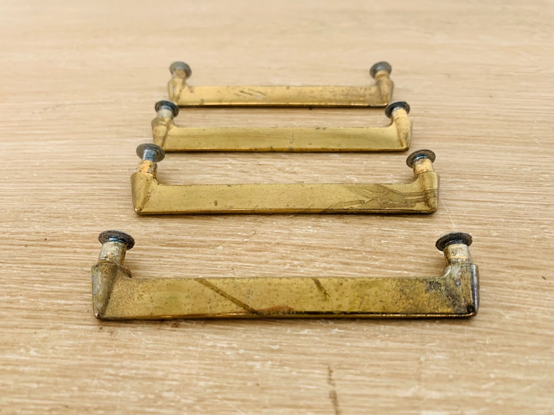 Vintage Metal Drawer Handles - Set of 4 - Etsy