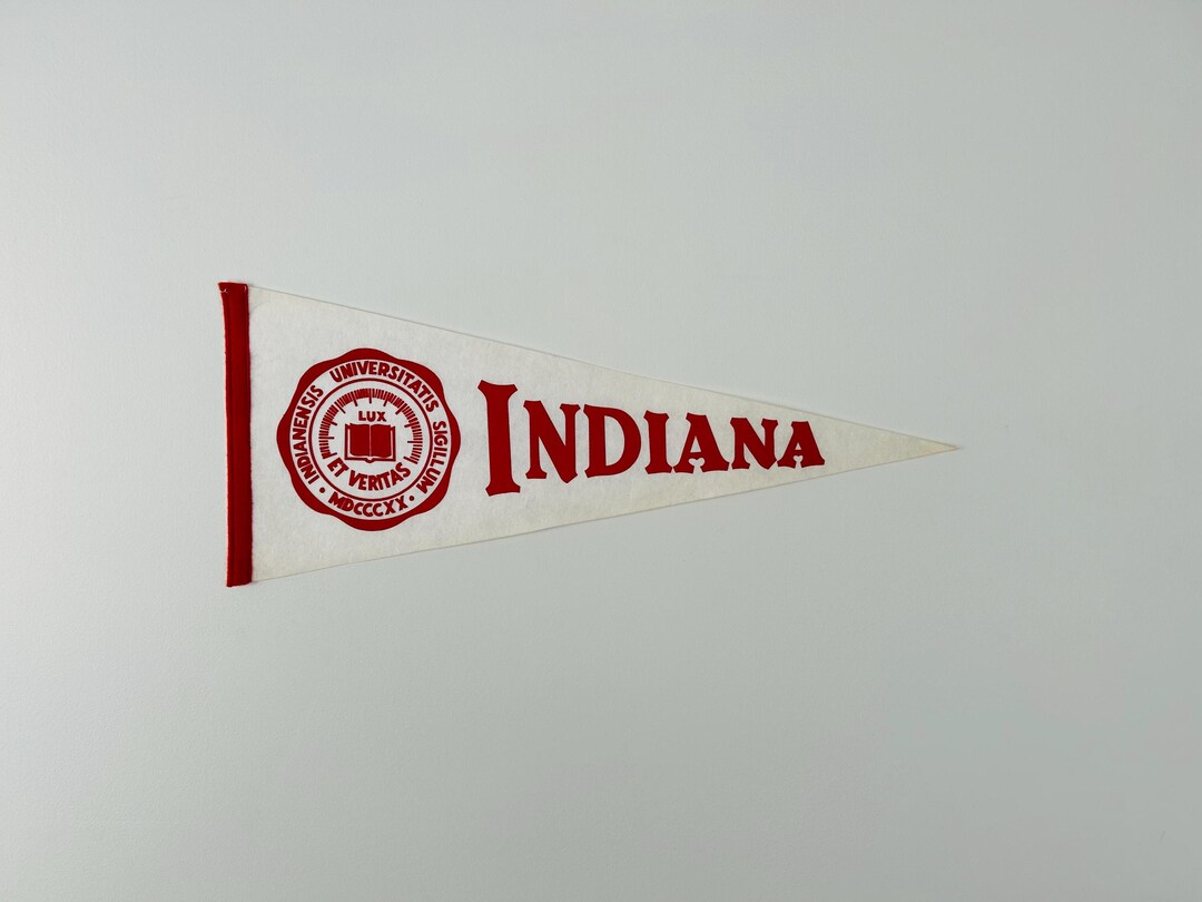 Vintage Indiana University Pennant - Etsy