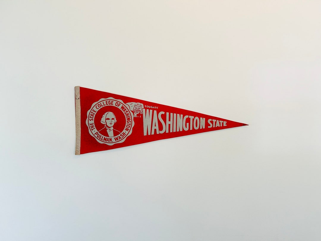 Vintage Washington State University Cougars Full Sized Pennant - Etsy