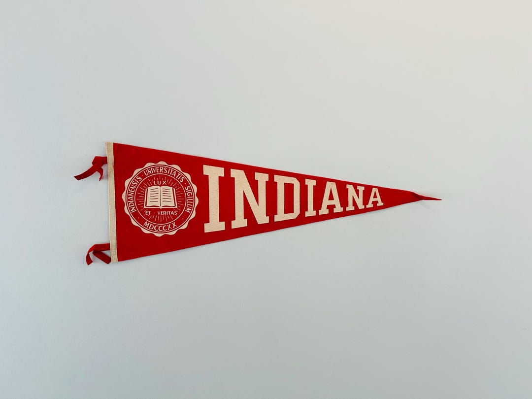 Vintage Indiana University Pennant IU Pennant - Etsy