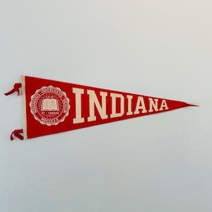 Vintage Indiana University Pennant IU Pennant - Etsy