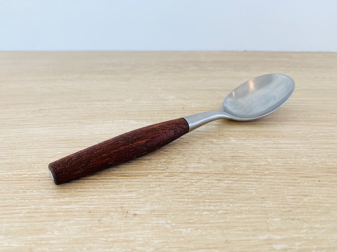 Mid Century Modern Dansk Fjord Dinner Spoon Danish Jens Quistgaard Teak ...