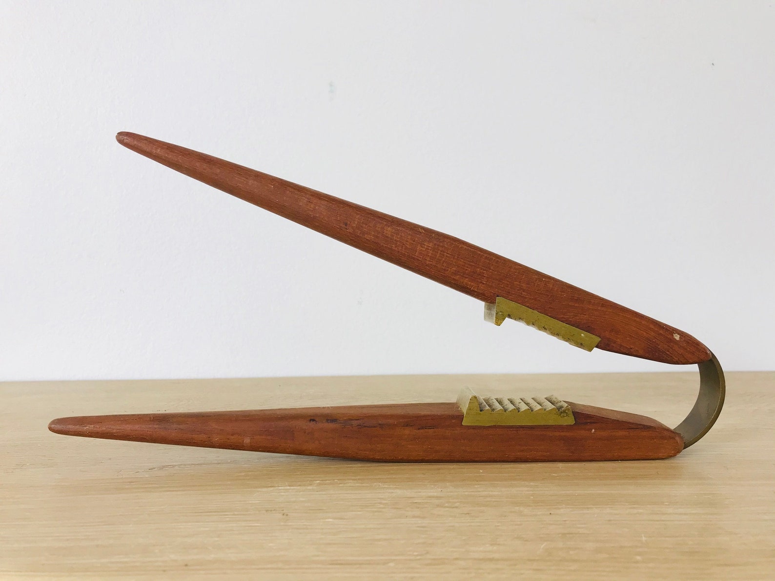 Vintage Mid Century Modern Brass and Teak Wood Nutcracker in - Etsy