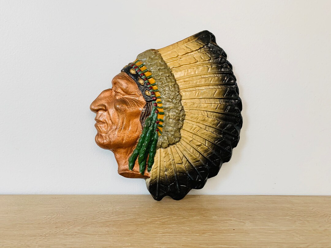 Vintage Native American Chief Metal Wall Art - Etsy