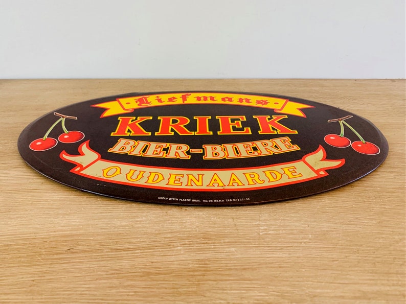 Vintage Lindemans Kriek Cherry Lambic Beer Sign Otten Sign Brussels ...