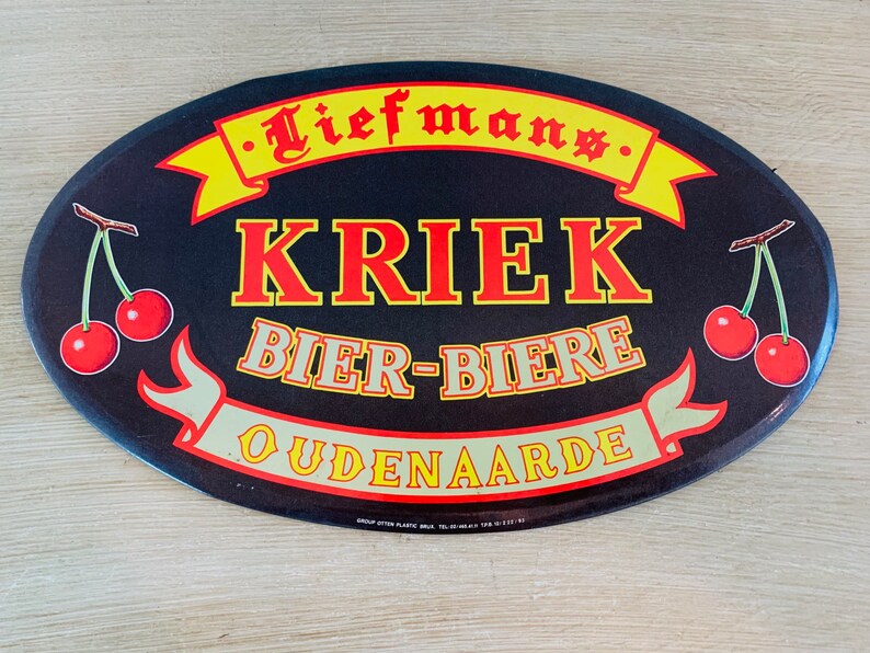 Vintage Lindemans Kriek Cherry Lambic Beer Sign Otten Sign Brussels ...