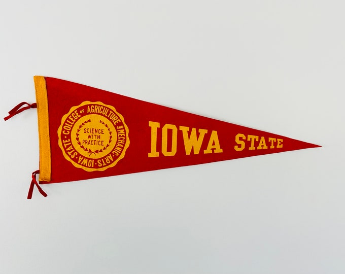 Vintage Iowa State University Souvenir Pennant - Etsy