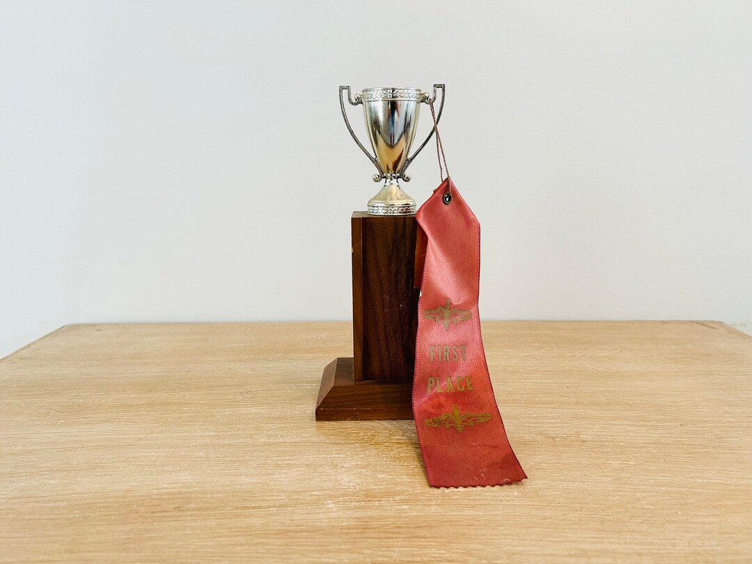 Vintage Loving Cup Trophy With 1st Place Ribbon - Etsy