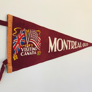 Vintage Montreal Quebec Canada Pennant | Etsy