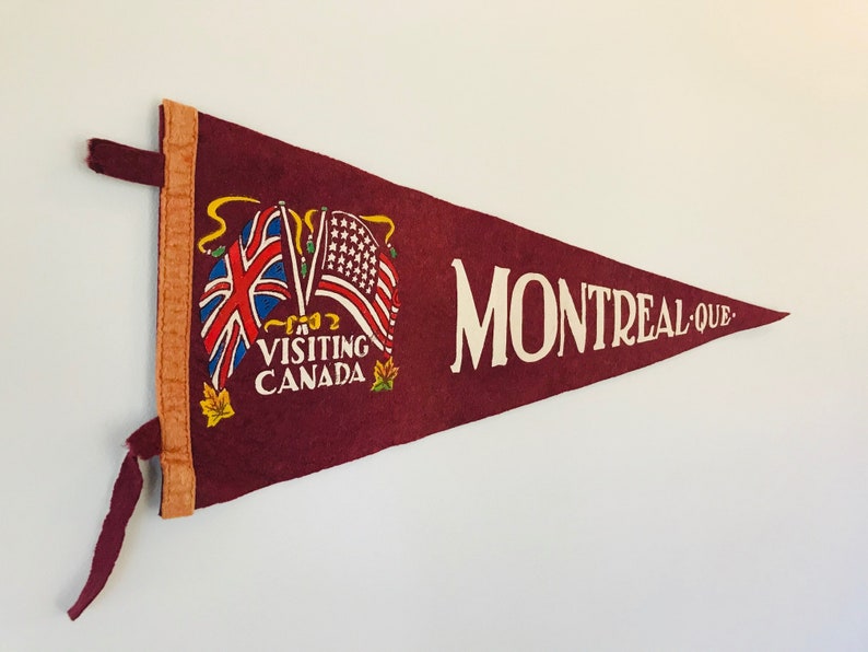 Vintage Montreal Quebec Canada Pennant | Etsy