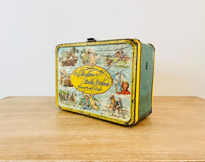 Vintage Roy Rogers Metal Lunchbox Roy Rogers and Dale Evans Double R ...