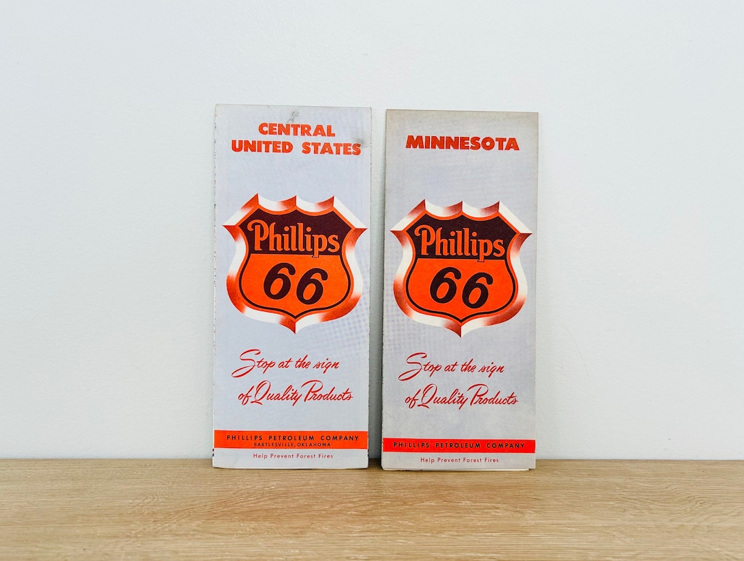 Vintage 1950s Phillips 66 Street Maps Minnesota and Central United ...
