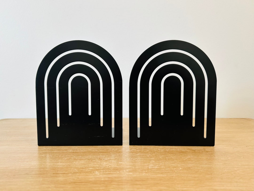 Modern Arch Bookends - 1980s Pair of Black Bend Bookend by Spectrum Designs - Etsy