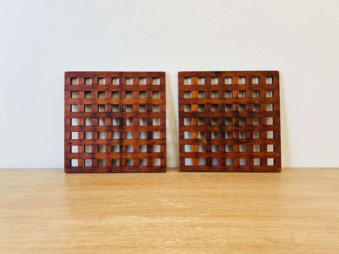 Dansk Danish Modern Teak Lattice Trivets - Set of 2 - Etsy