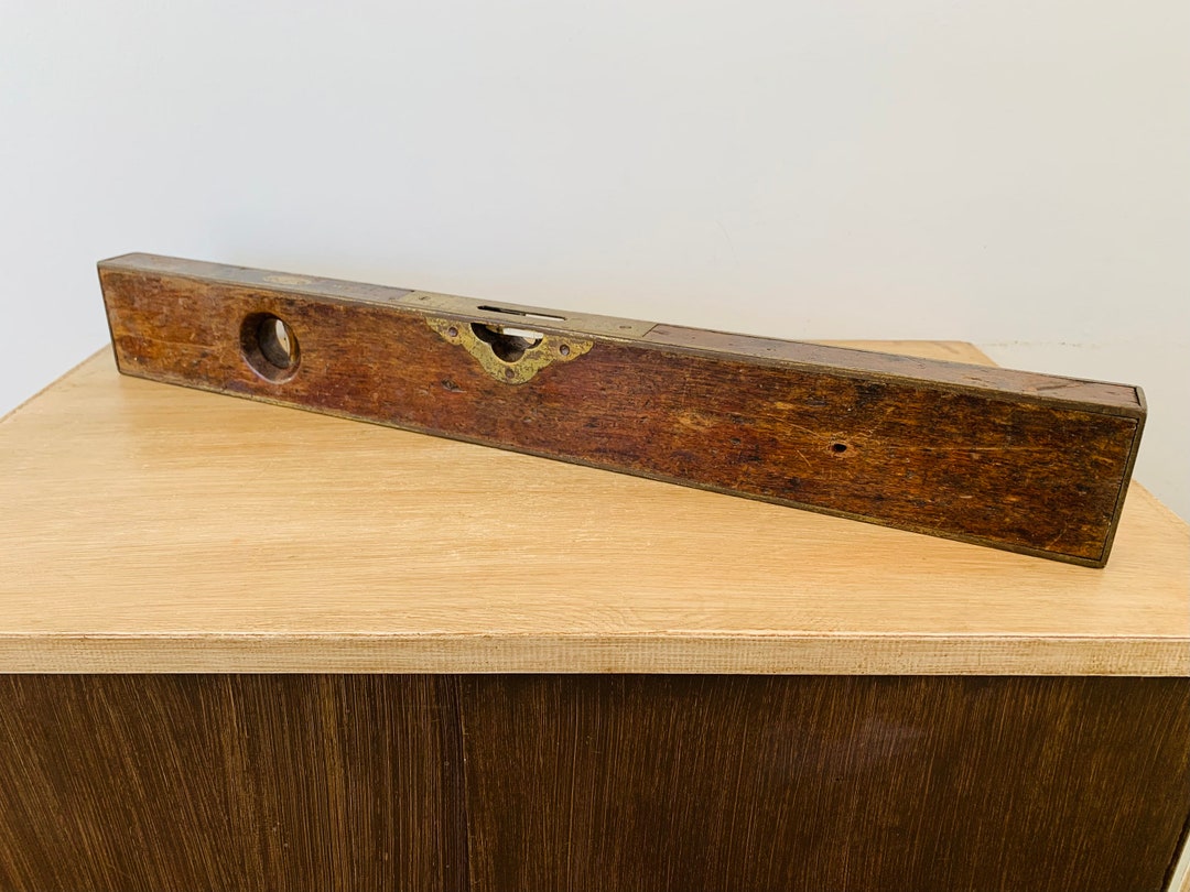 Antique Vintage Stratton Brothers Bros No. 1 Brass Bound Wood Level 24 ...