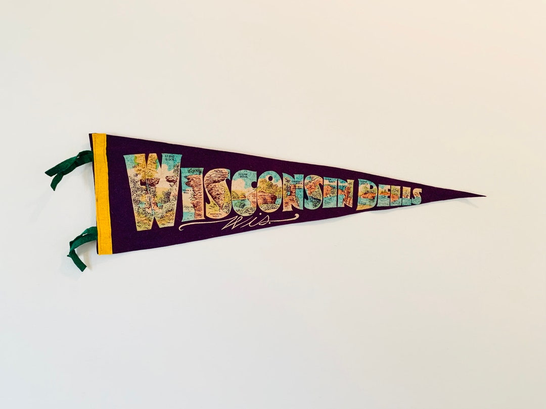 Vintage Wisconsin Dells Full Size Souvenir Pennant - Etsy