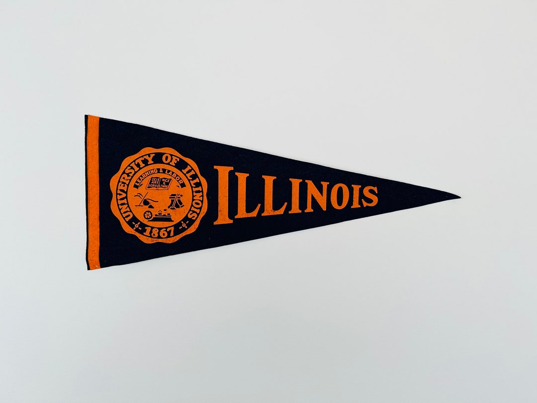 Vintage University of Illinois Large Size Pennant - Etsy