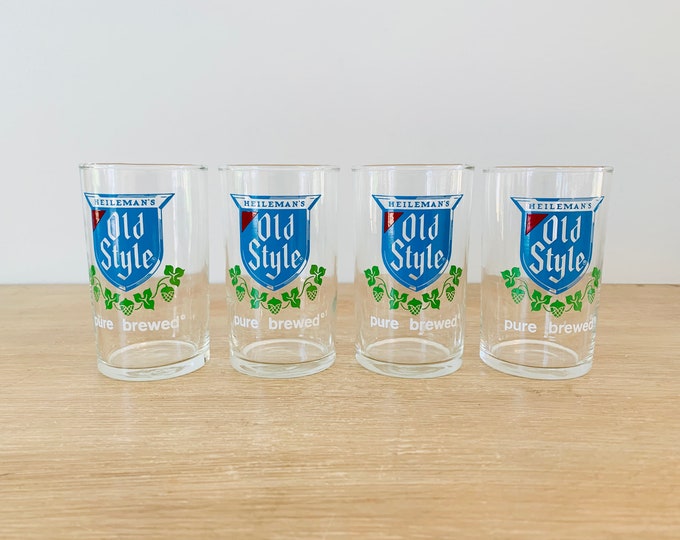 Vintage Heilemans Old Style Beer Glasses Set Of 4 Etsy
