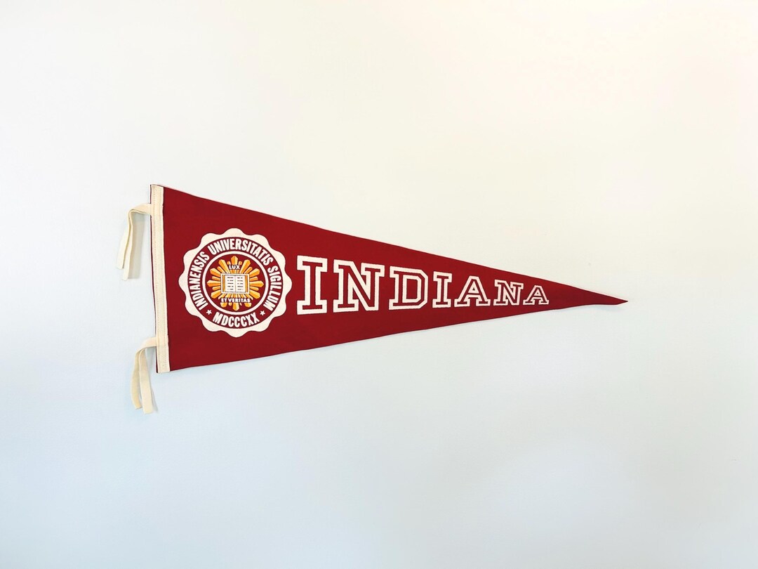 Vintage Indiana University Full Size Wool Pennant - Etsy