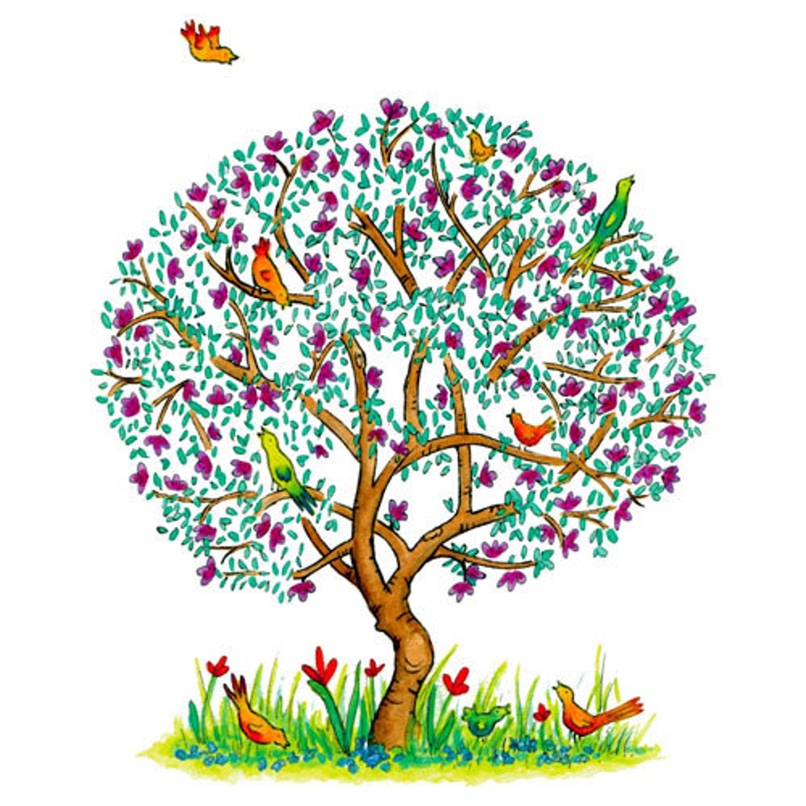 Pretty Spring Greeting Card: 'sweet Little Tree' - Etsy