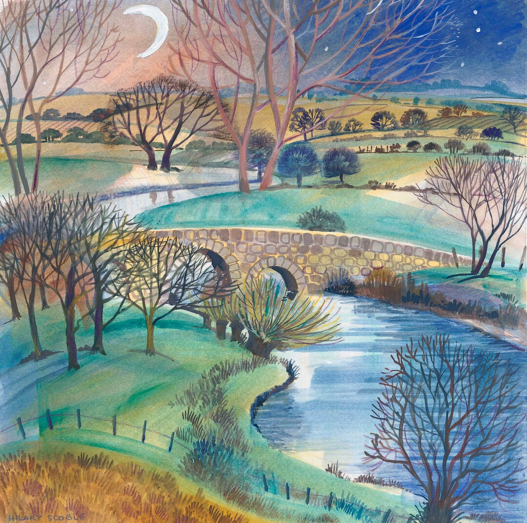 MOON RIVER, Greeting Card, Note Card. Dark Blue Sky With a Hint of ...