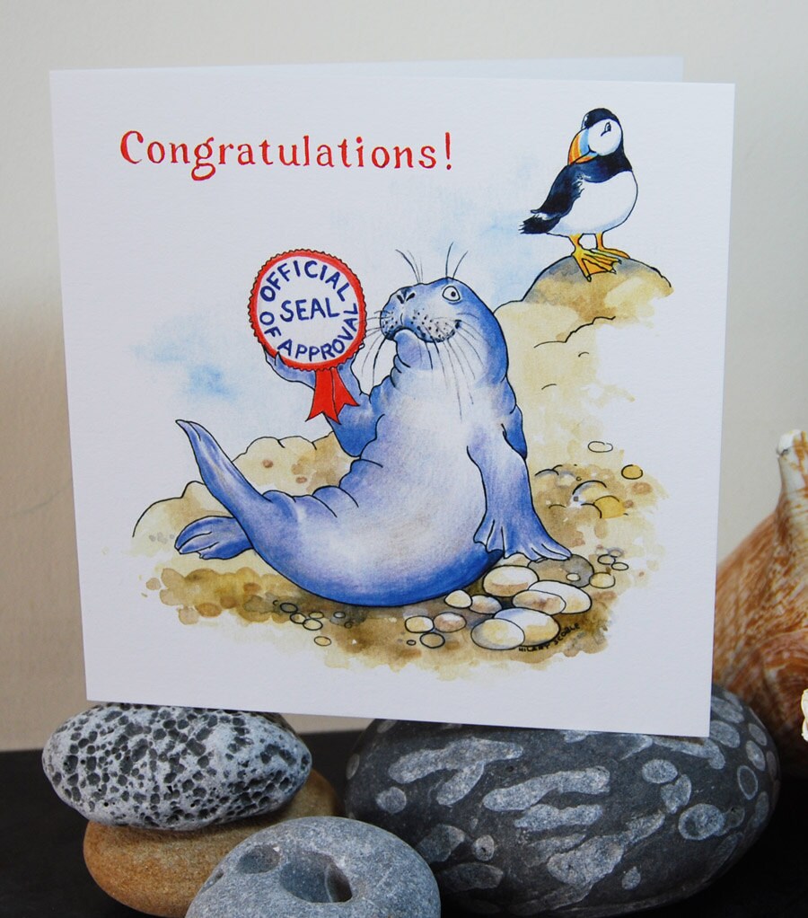 CONGRATULATIONS CARD Official Seal of Approval | Etsy