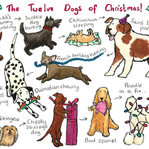 The Twelve Dogs of Christmas... A Christmas Card for Dog - Etsy