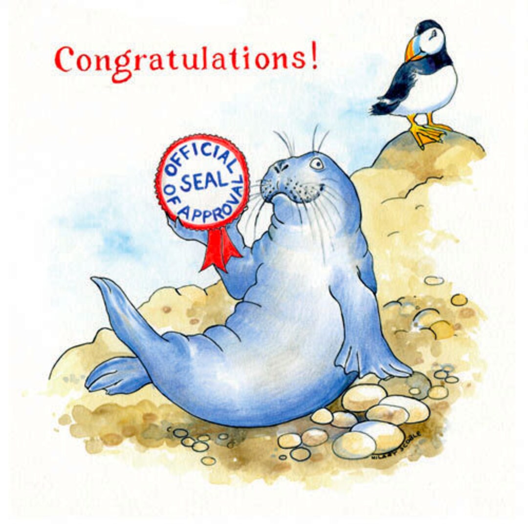 CONGRATULATIONS CARD - Official Seal of Approval - Etsy