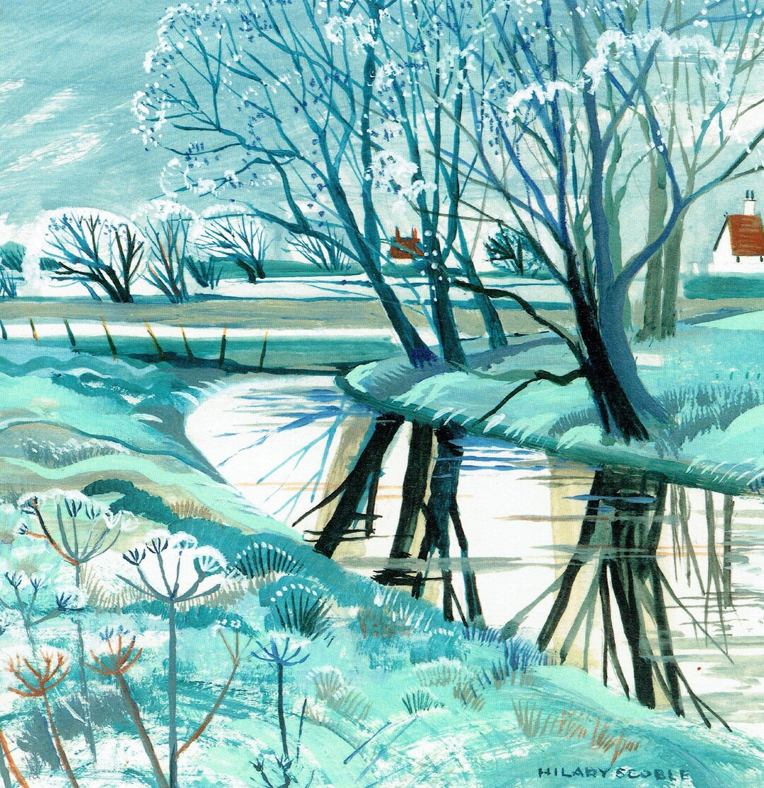 Winter on the Marsh, Greeting Card, Note Card. Winter Scene Over Romney ...