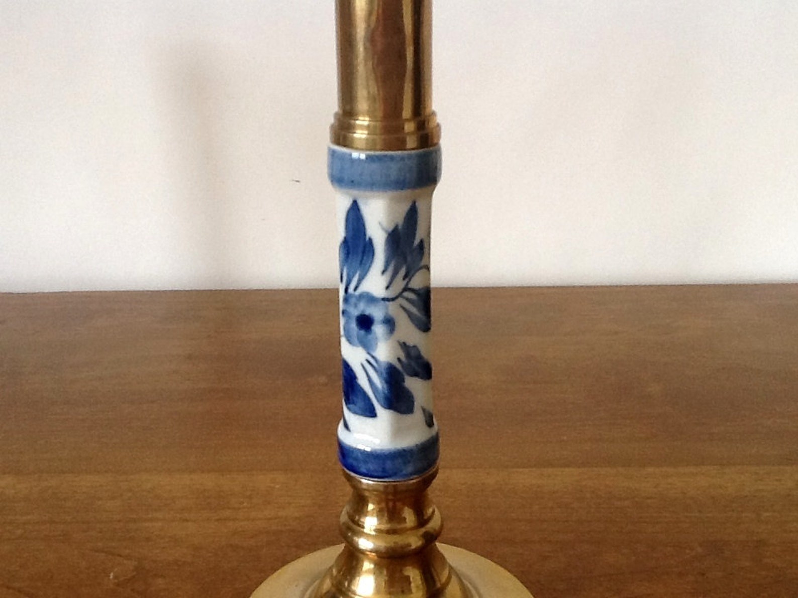 Pair of Brass and Porcelain Candlesticks Blue and White | Etsy Pair of Brass and Porcelain Candlesticks Blue and White | Etsy