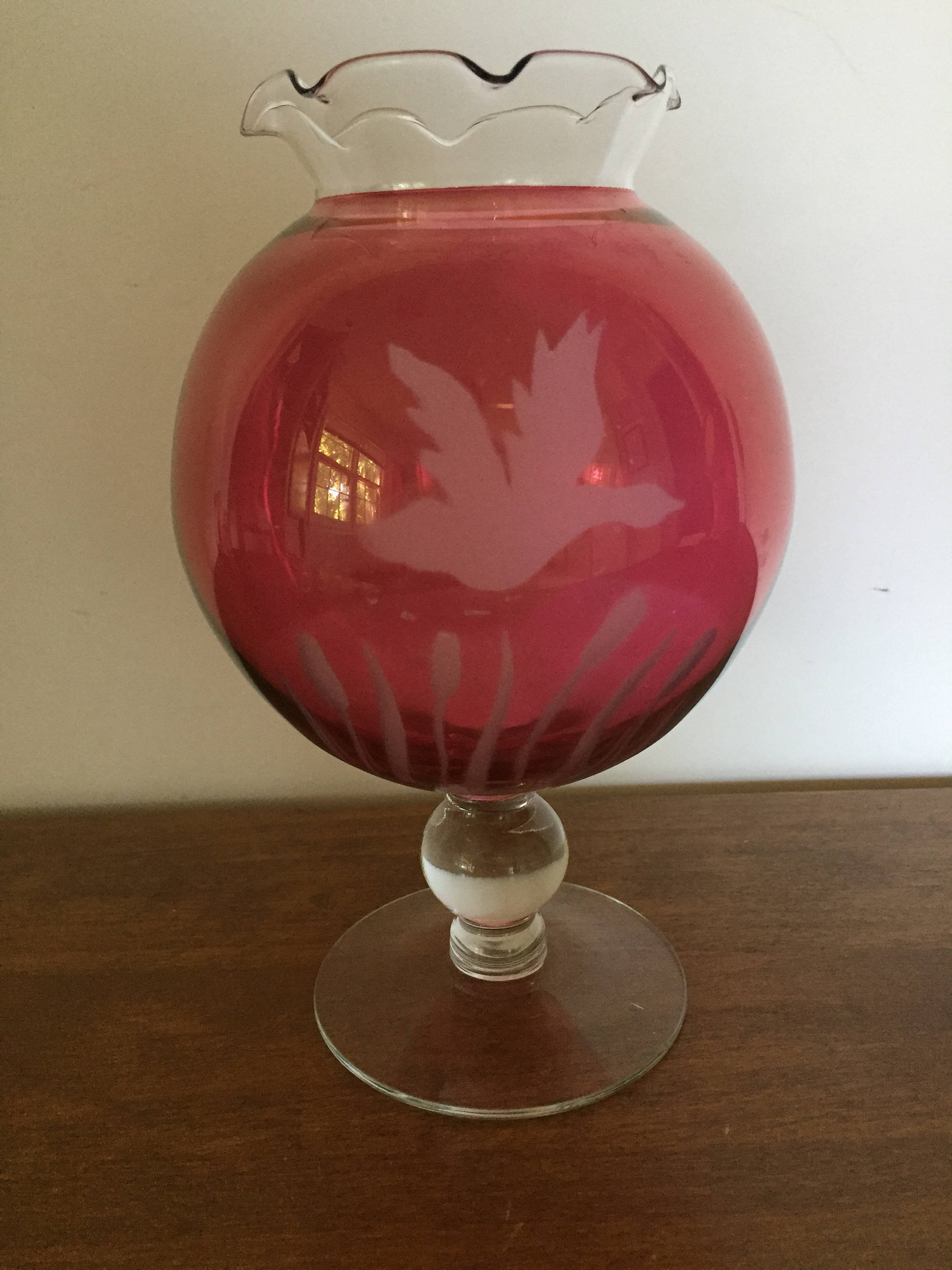 VTG Large 10 Ruby Red Glass Globe Vase Collectibles Art & Collectibles ...