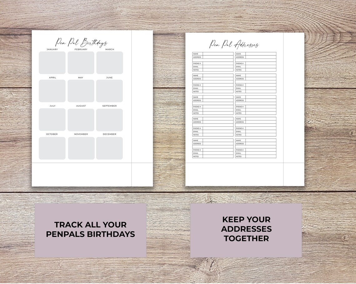 Happy Planner Printable Pen Pal Tracker, Digital Penpal Planner, Snail ...