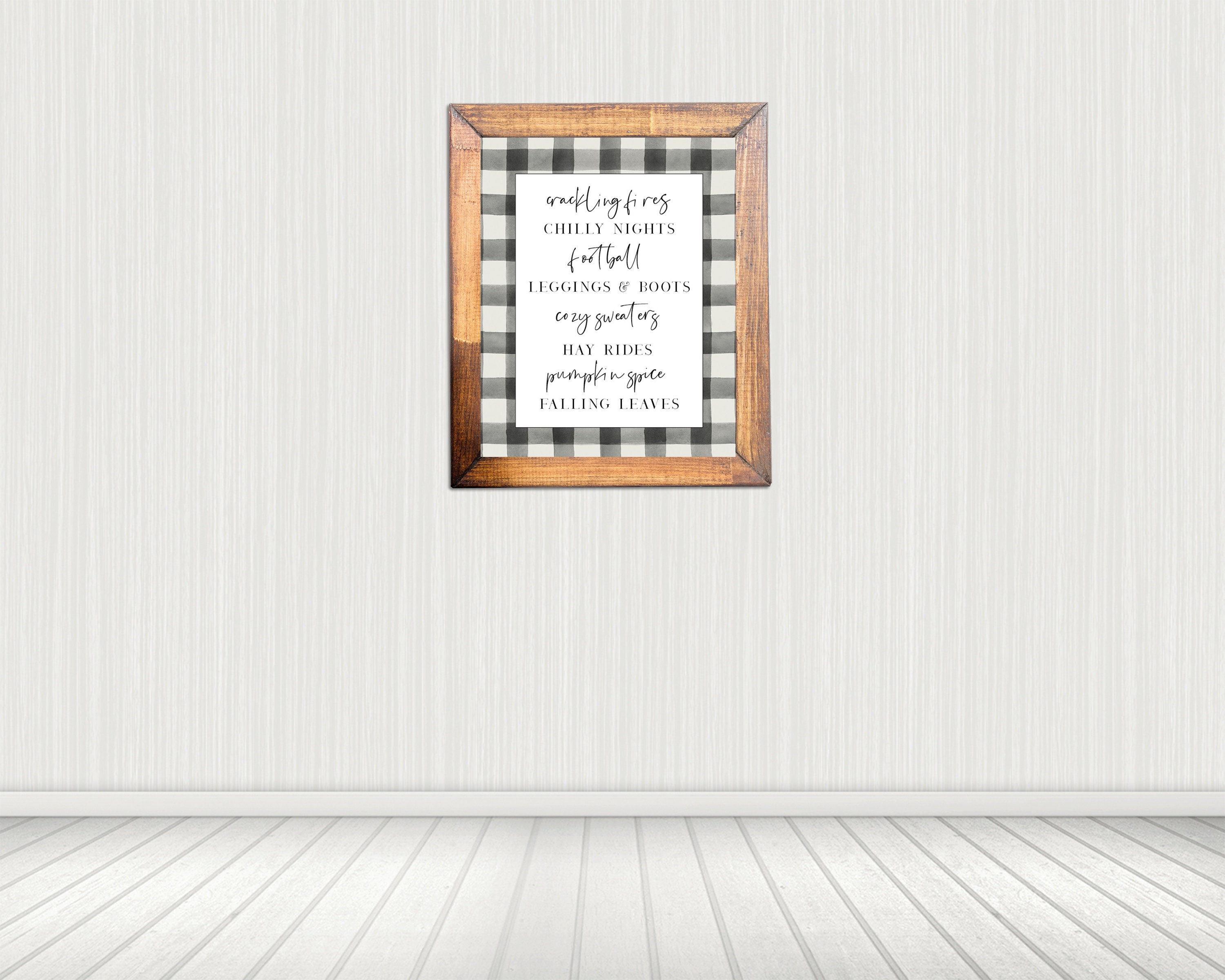 Buffalo Check Fall Printable Sign, Buffalo Plaid Printable Wall Art ...