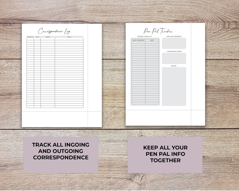 Happy Planner Printable Pen Pal Tracker, Digital Penpal Planner, Snail ...