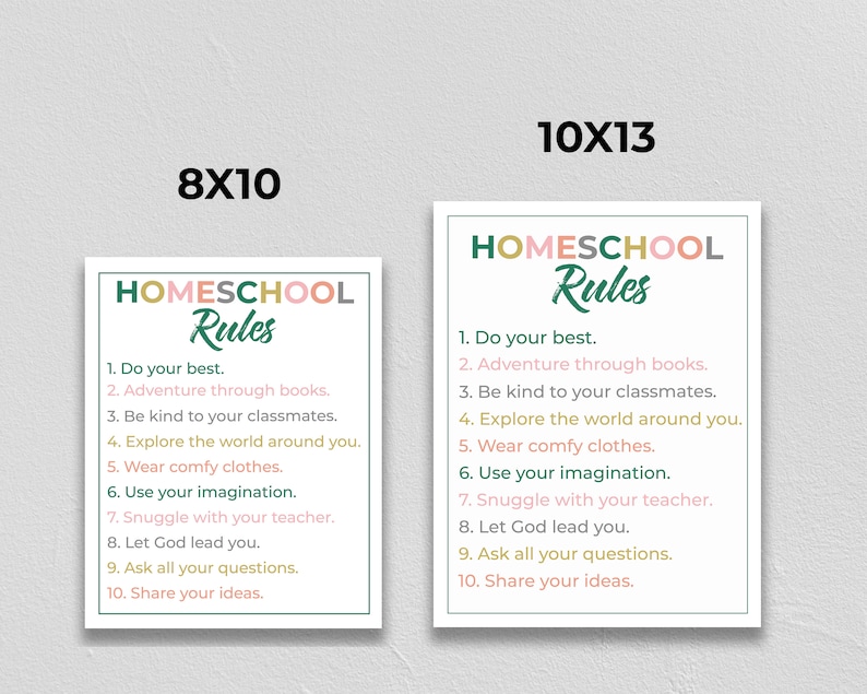 HOMESCHOOL SIGN, Homeschool Rules, Homeschool Printable Art, Classroom ...