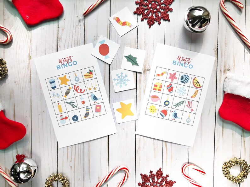 Christmas Printable BINGO, Holiday Party Games, Printable Party Game ...