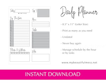 Boho Daily Planner Printable to Do List INSTANT DOWNLOAD | Etsy