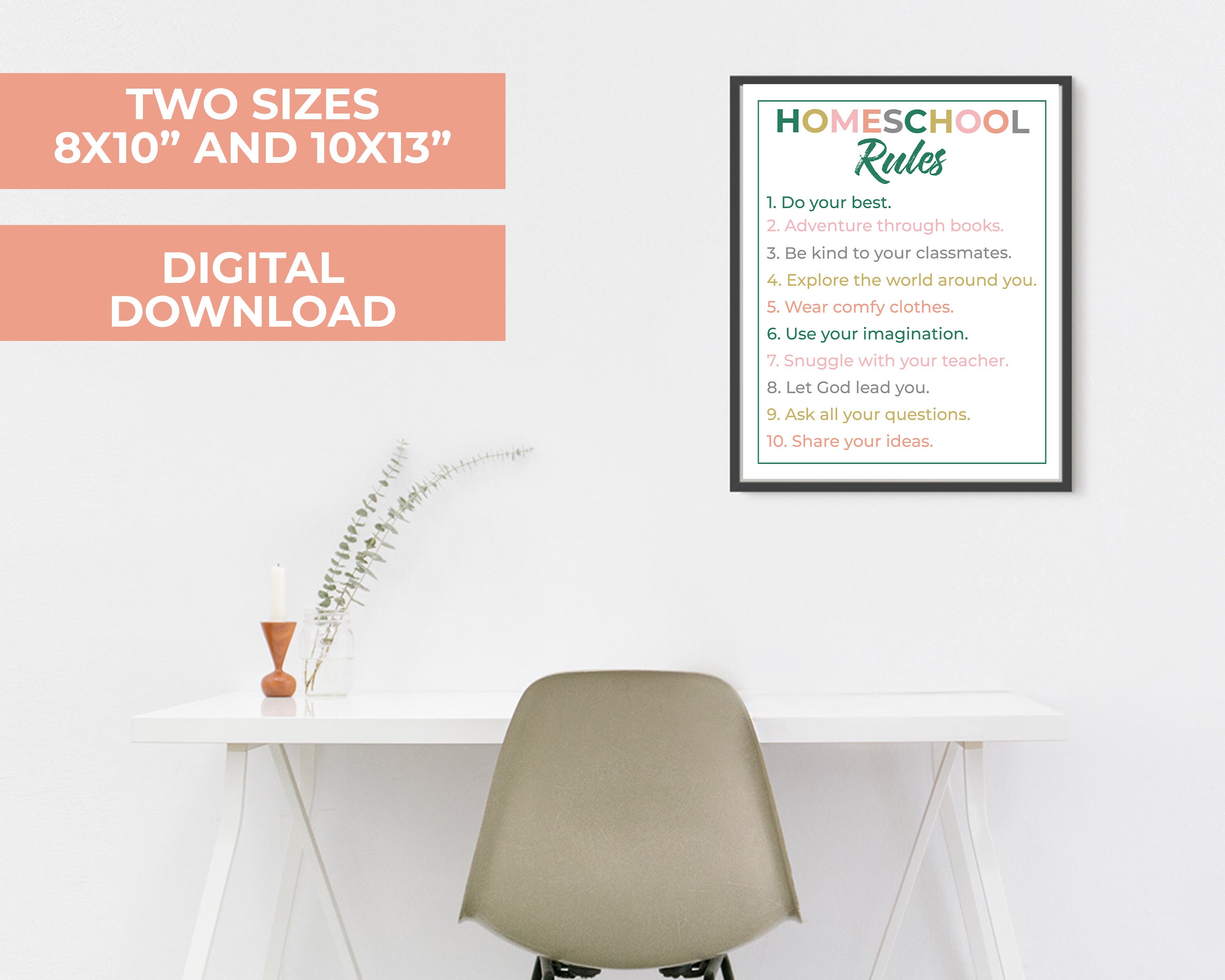 HOMESCHOOL SIGN, Homeschool Rules, Homeschool Printable Art, Classroom ...