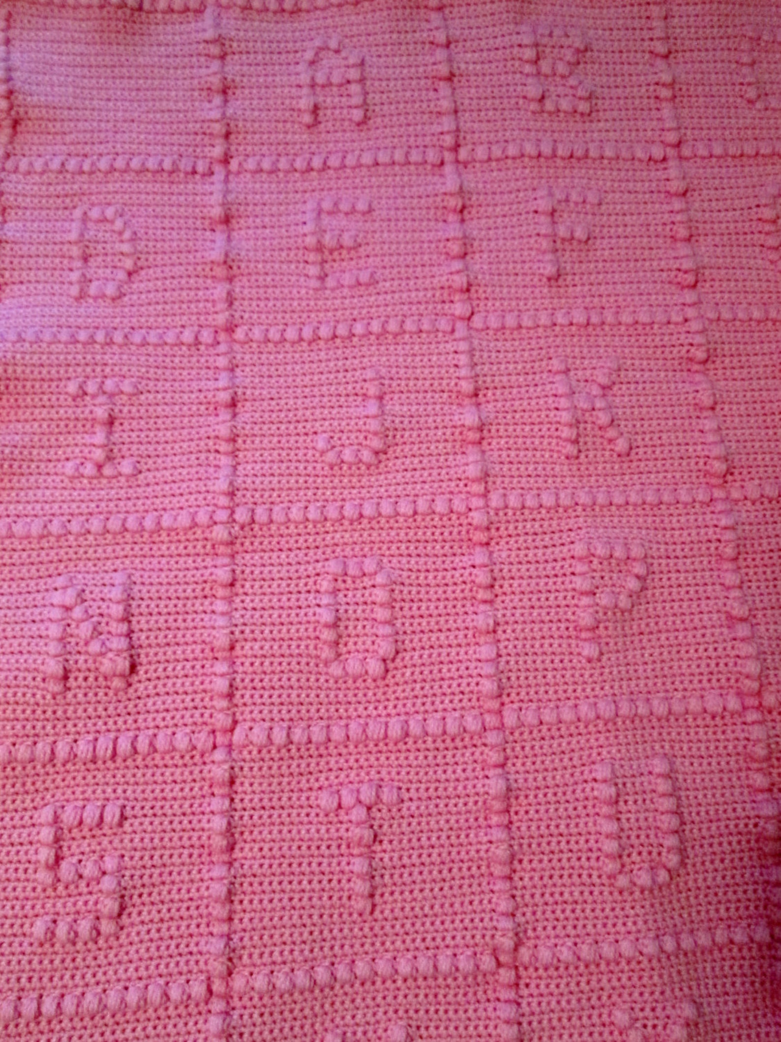 ABC Baby Blanket Pink Alphabet Blanket Afghan Crochet Ready to Ship ...