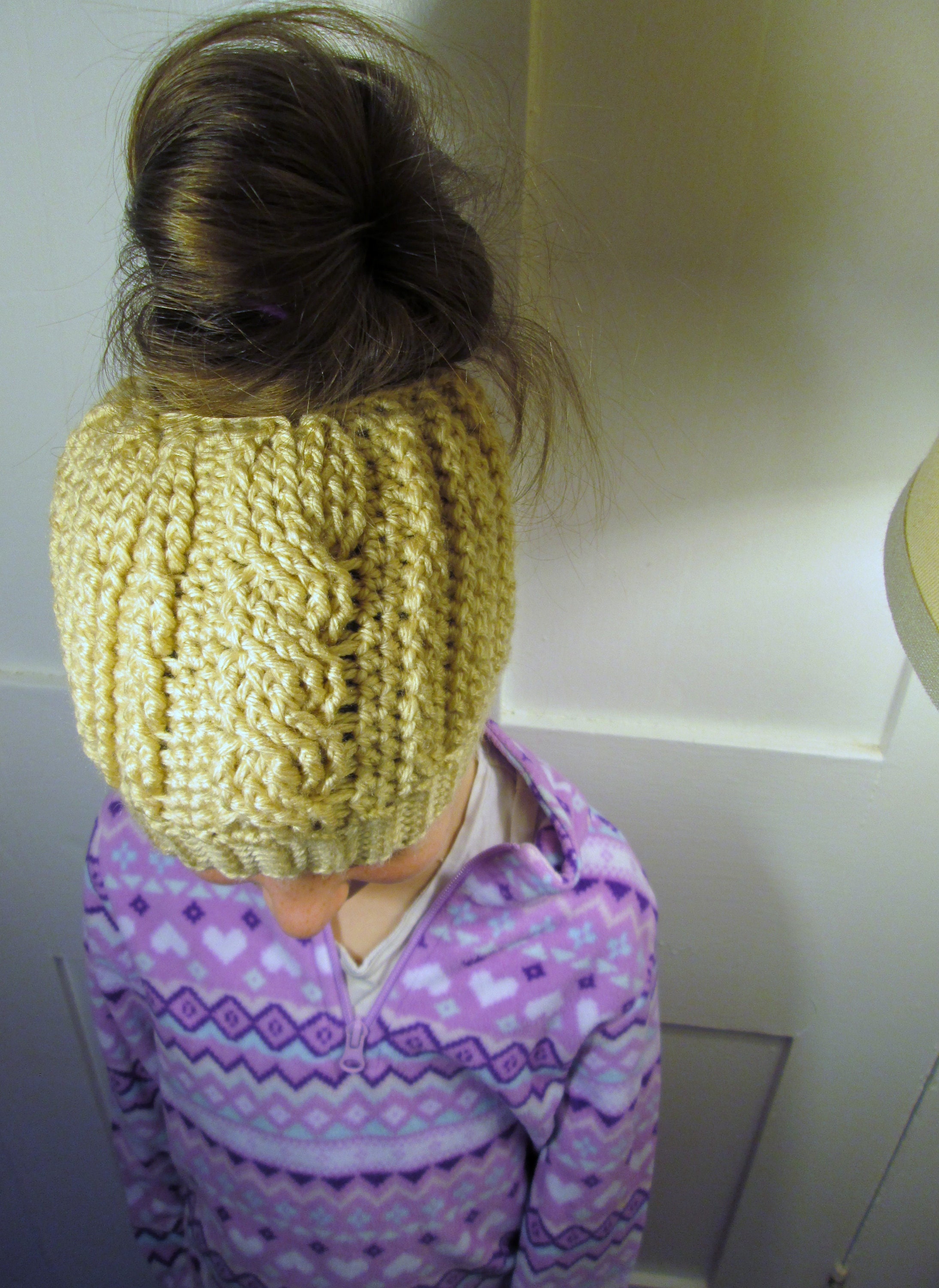 Kid's Messy Bun Beanie Child's Ponytail Hat Girl's Autumn Fall Winter ...