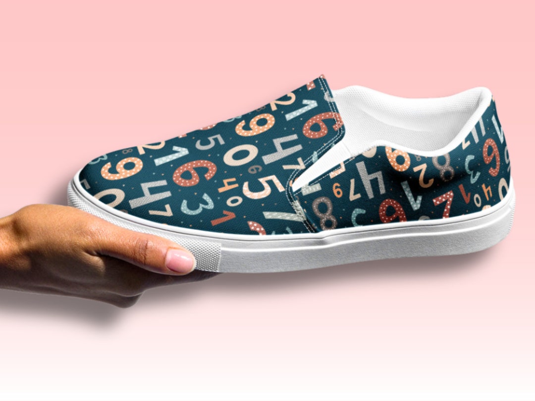Colorful Numbers Slip-on Shoes for Women - Shoes for Teachers - Math ...