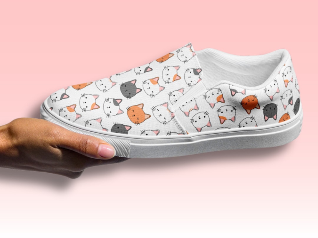 Cat Lady Shoes - Shoes for Cat Lovers - Slip on Shoes for Women - Kitty ...