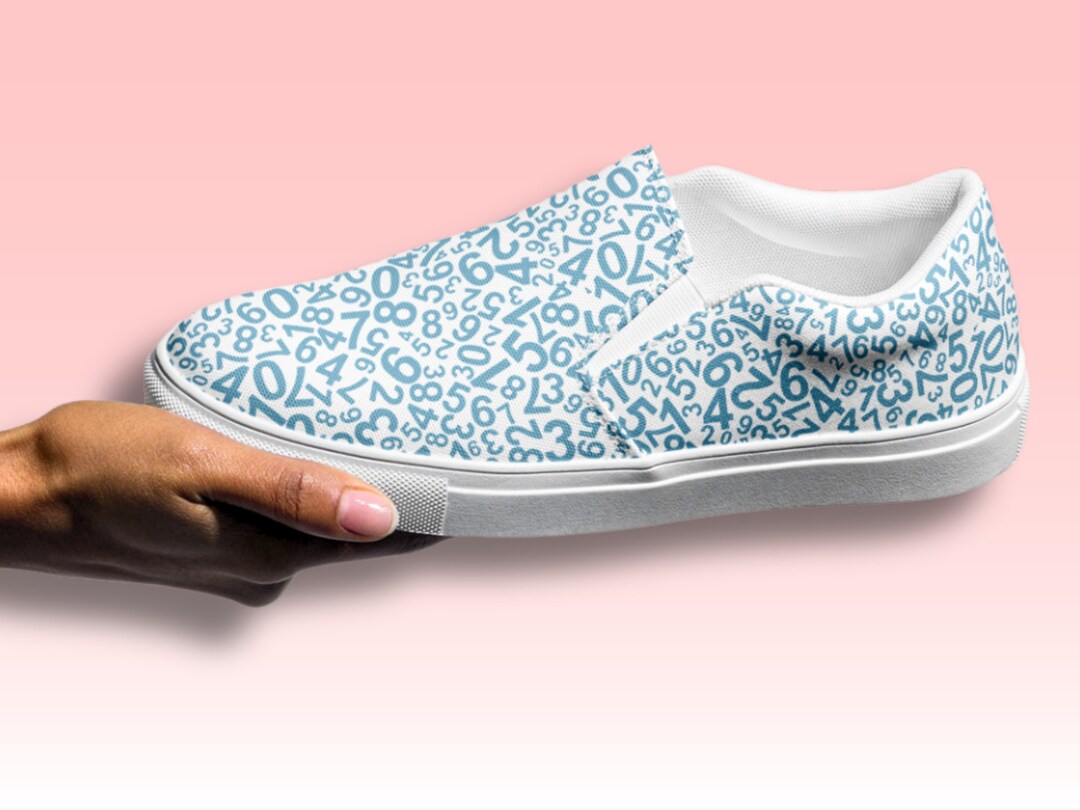 Blue Numbers Slip-on Shoes for Women - Shoes for Teachers - Math ...